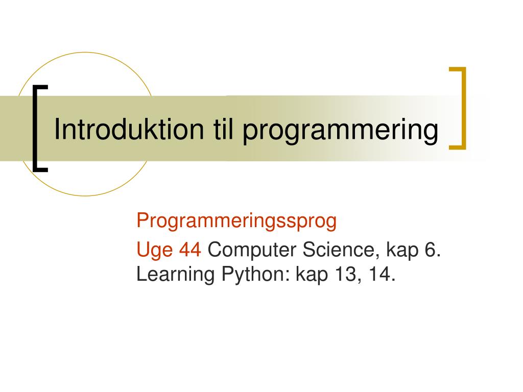 PPT - Introduktion til programmering PowerPoint Presentation, free ...