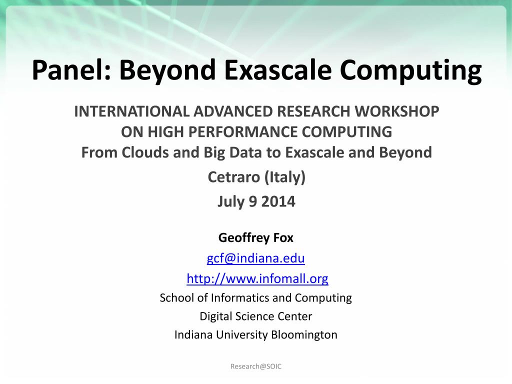 PPT - Panel: Beyond Exascale Computing PowerPoint Presentation, free ...