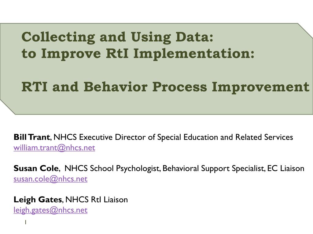 PPT - Collecting and Using Data: to Improve RtI Implementation: RTI and ...