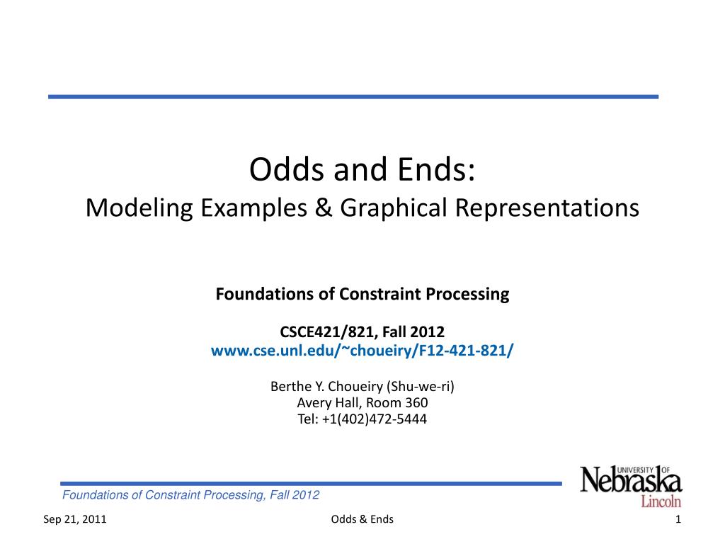 PPT - Odds and Ends: Modeling Examples & Graphical Representations ...