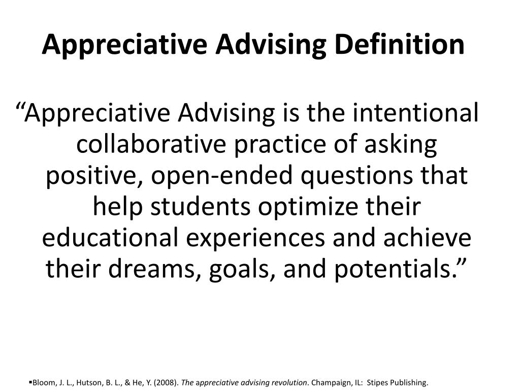 PPT - Appreciative Advising Definition PowerPoint Presentation, free ...