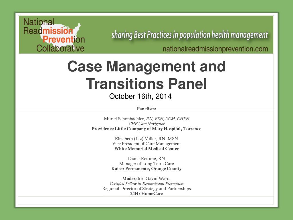 PPT - Case Management and Transitions Panel PowerPoint Presentation ...