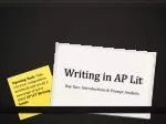 PPT - Responding to an AP Lit Prompt PowerPoint Presentation, free ...
