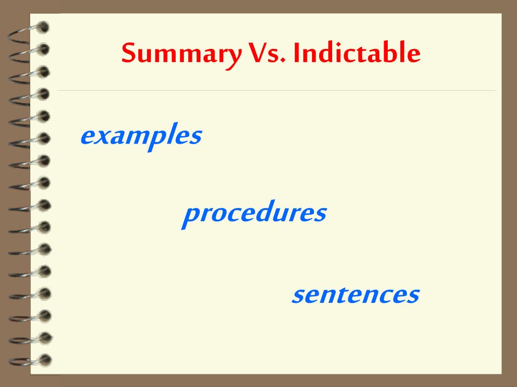 PPT - Summary Vs. Indictable PowerPoint Presentation, free download ...