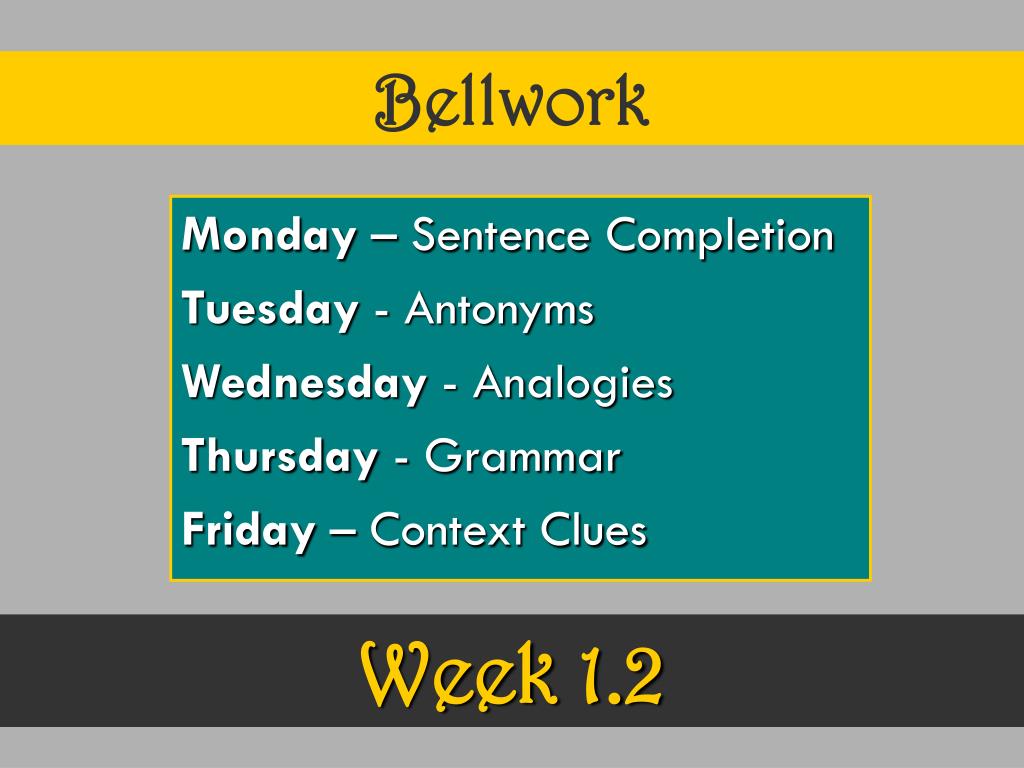 PPT - Bellwork PowerPoint Presentation, free download - ID:6303133