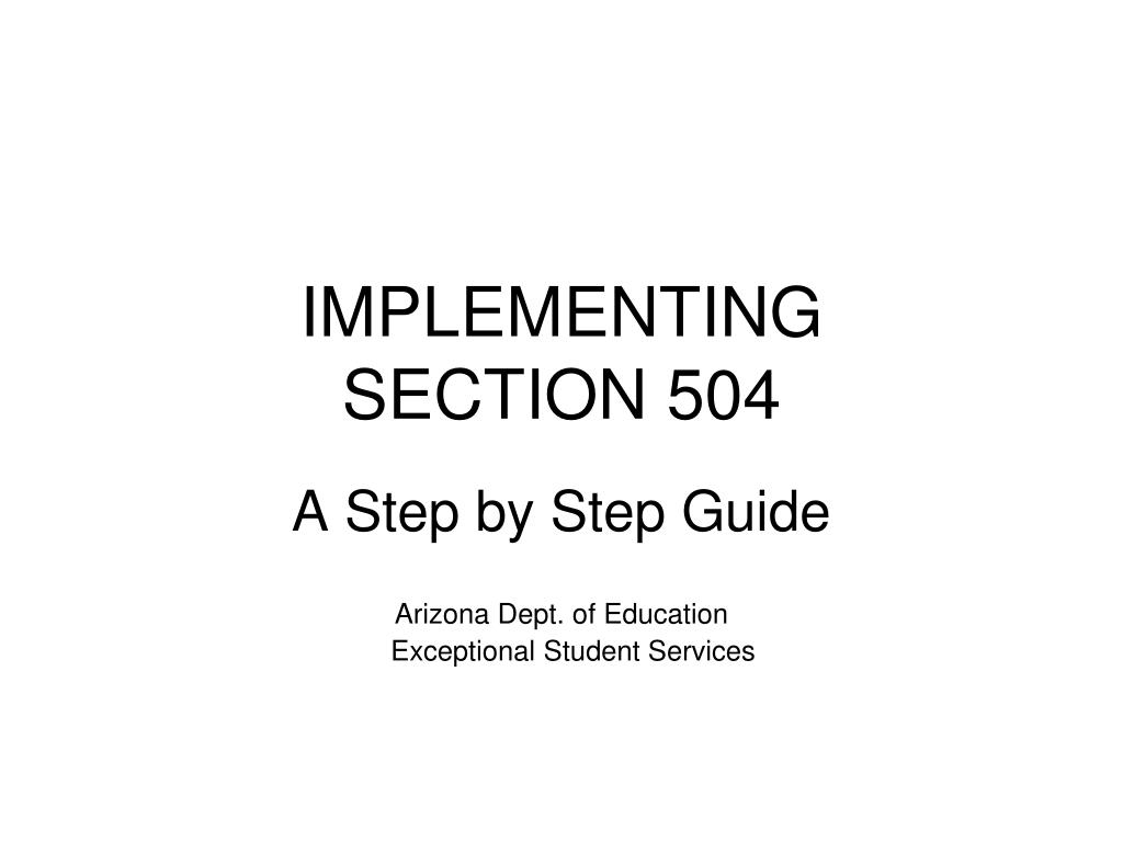 PPT - Guide to Implementing Section 504 Plans in Arizona Schools: A ...