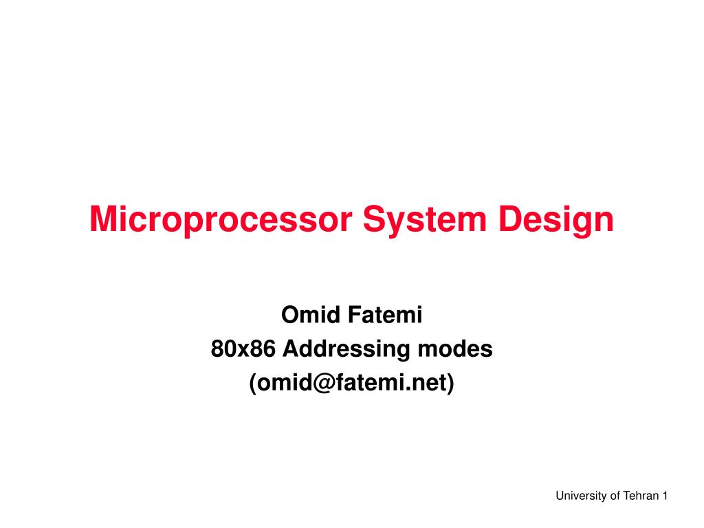 PPT - Microprocessor System Design PowerPoint Presentation, free ...