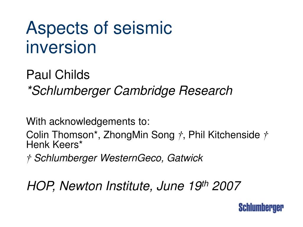 PPT - Aspects of seismic inversion PowerPoint Presentation, free ...