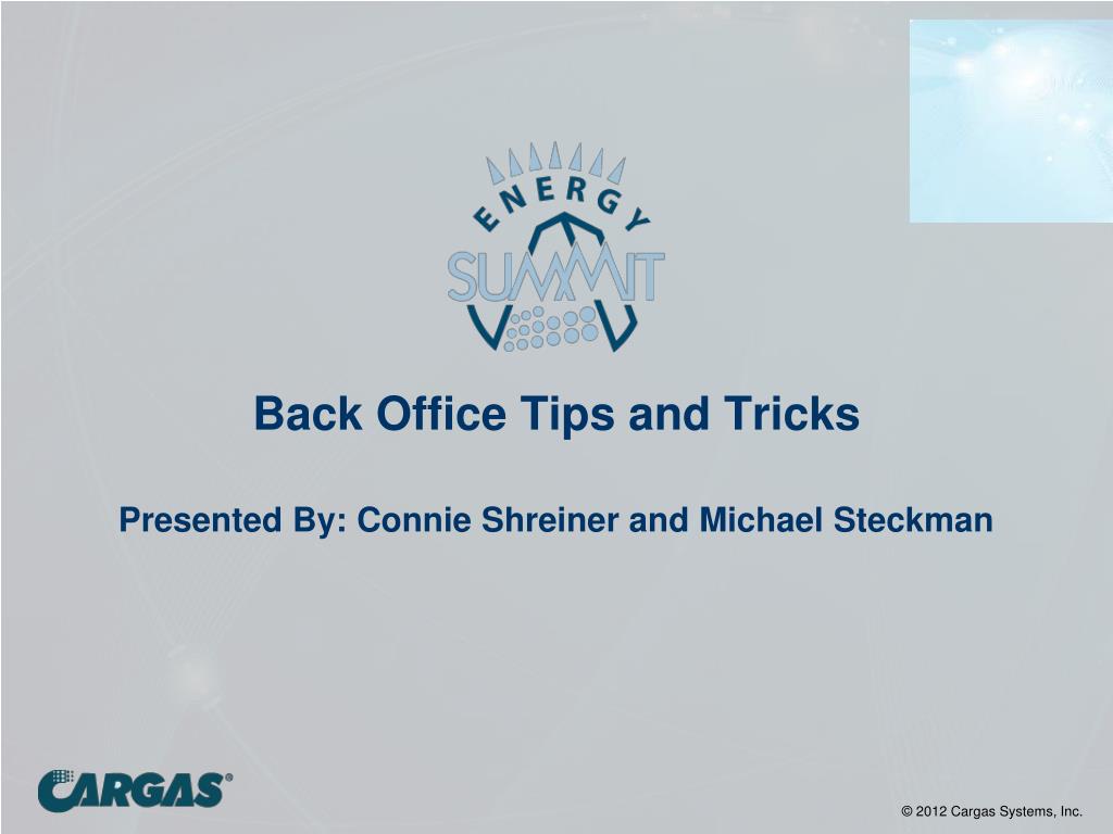 PPT - Back Office Tips and Tricks PowerPoint Presentation, free ...