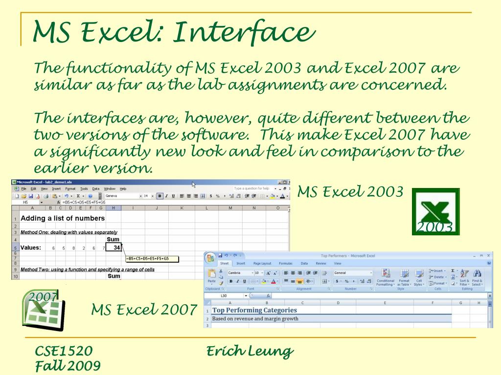 PPT - MS Excel: Interface PowerPoint Presentation, free download - ID ...