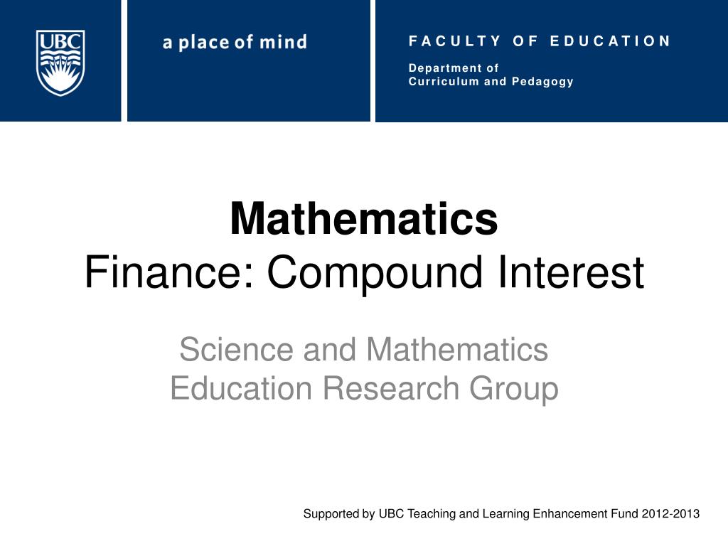 PPT - Mathematics Finance: Compound Interest PowerPoint Presentation ...