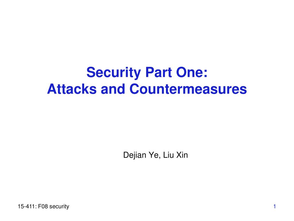 PPT - Security Part One: Attacks and Countermeasures PowerPoint ...