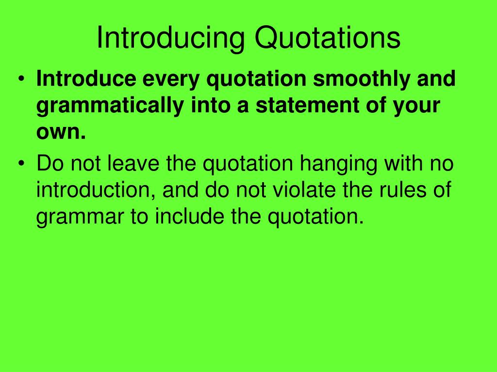 PPT - Introducing Quotations PowerPoint Presentation, free download ...
