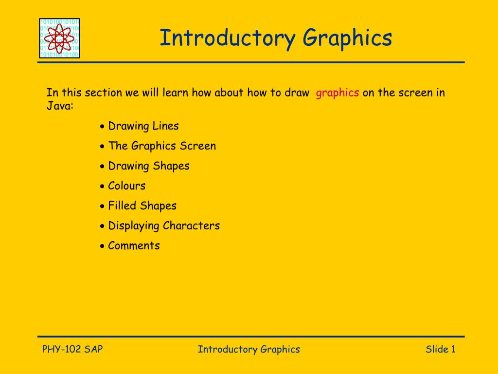 PPT - Introduction to Java Graphics: Drawing Shapes and Characters PowerPoint Presentation - ID ...