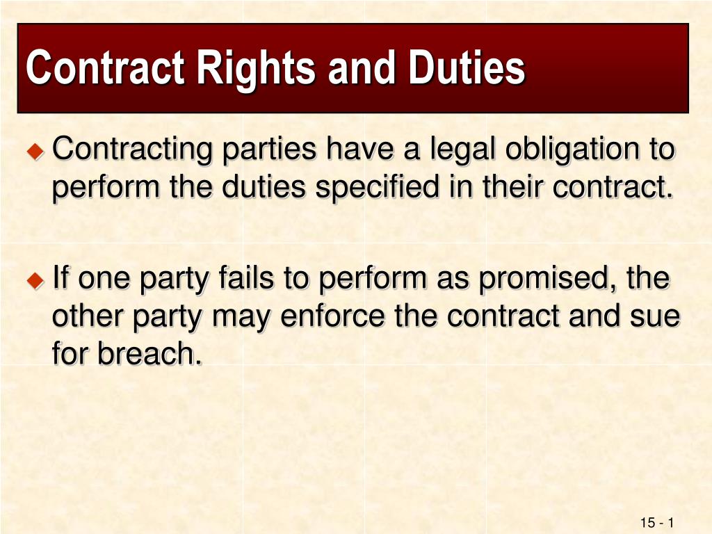 PPT - Contract Rights and Duties PowerPoint Presentation, free download ...