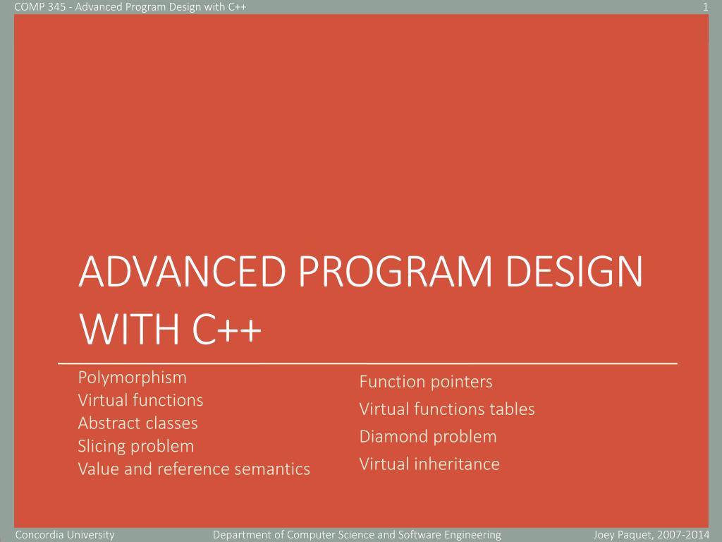 PPT - Advanced Program Design with C++ PowerPoint Presentation, free ...