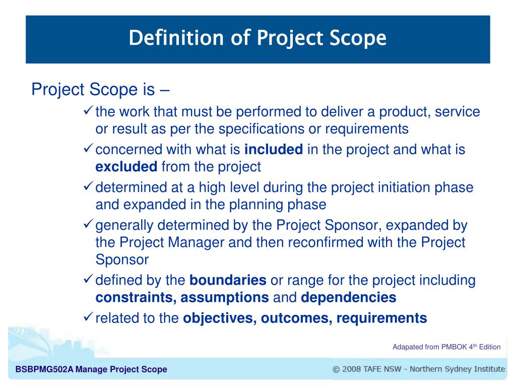PPT - Definition of Project Scope PowerPoint Presentation, free ...