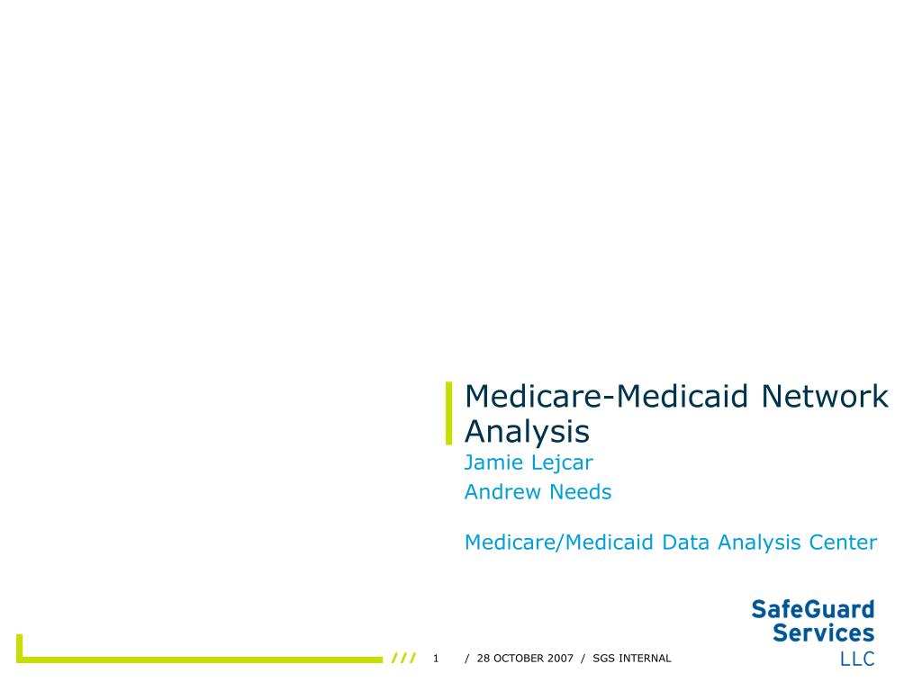 PPT - Medicare-Medicaid Network Analysis PowerPoint Presentation, free ...