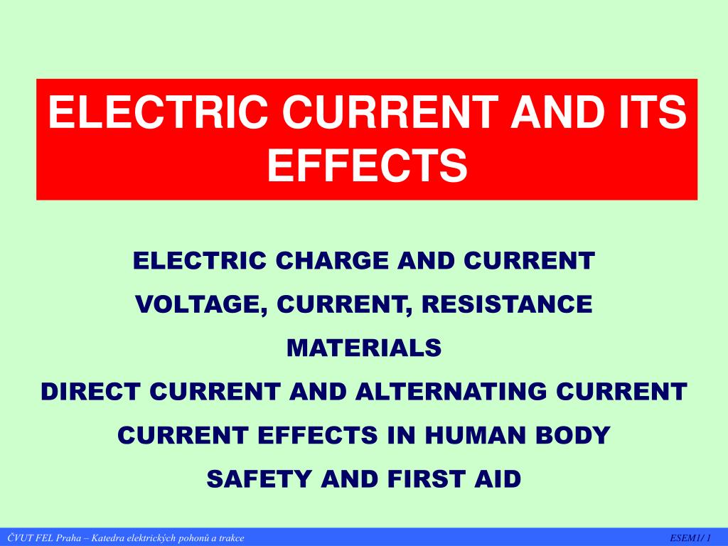 PPT - ELECTRIC CURRENT AND ITS EFFECTS PowerPoint Presentation, free ...