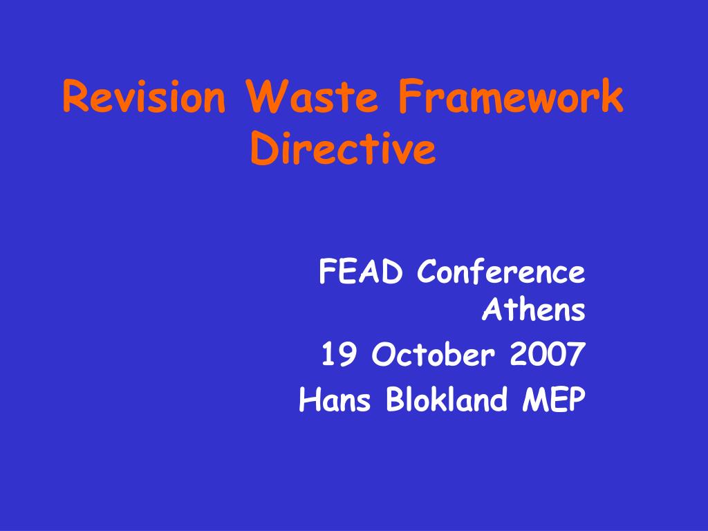 PPT - Revision Waste Framework Directive PowerPoint Presentation, free ...