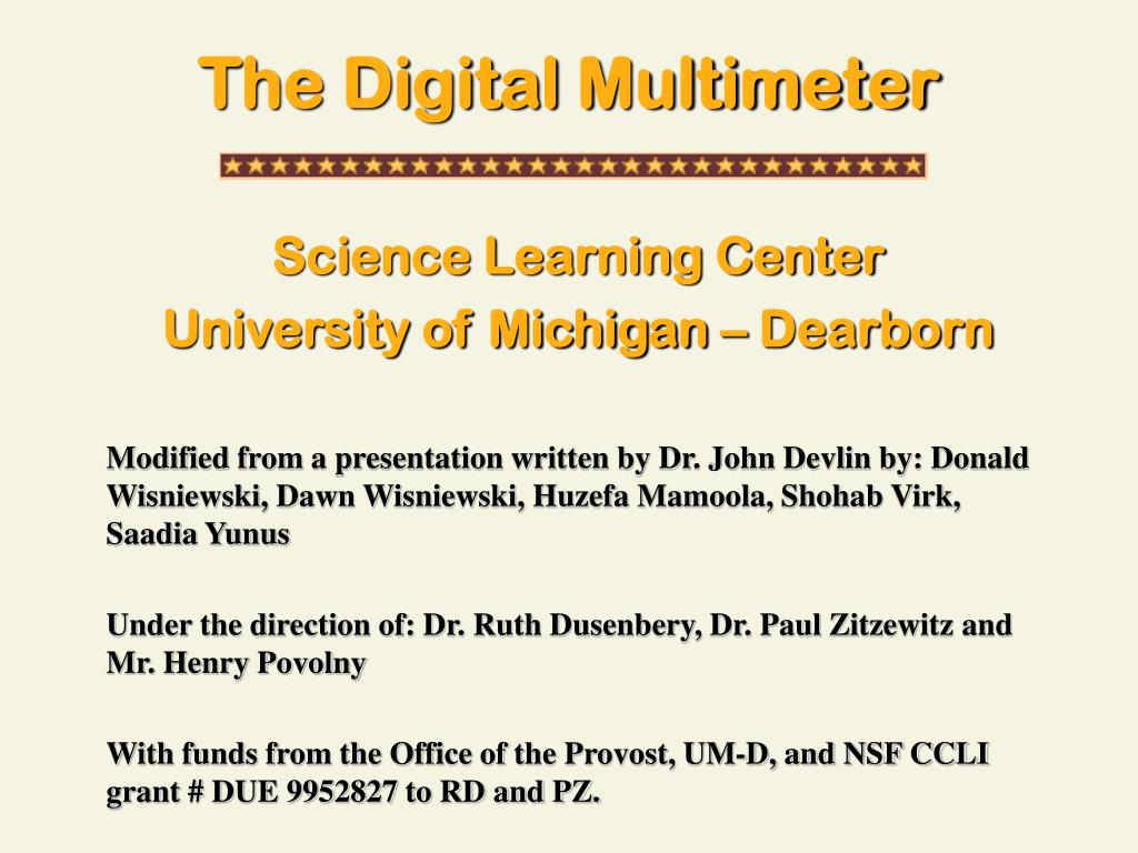 PPT - The Digital Multimeter PowerPoint Presentation, free download ...