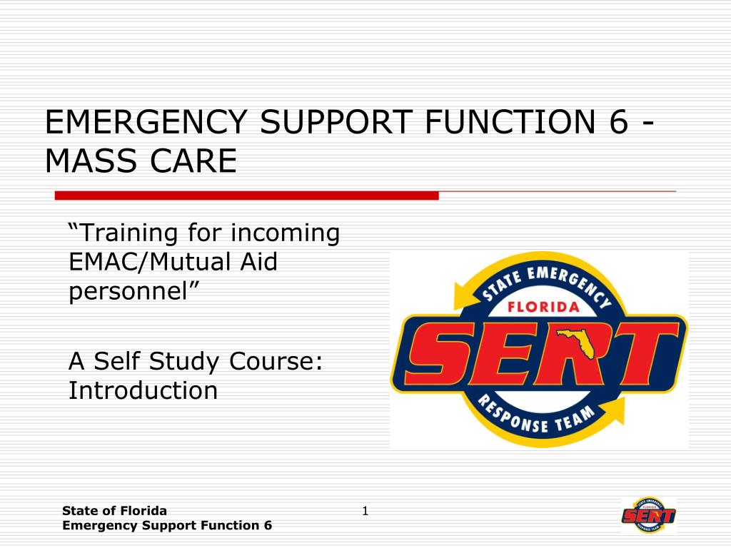 PPT - EMERGENCY SUPPORT FUNCTION 6 - MASS CARE PowerPoint Presentation ...
