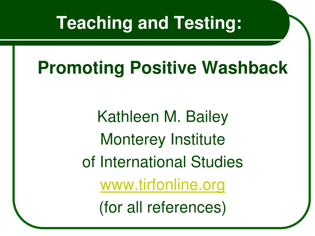 PPT - Teaching and Testing: PowerPoint Presentation, free download - ID ...