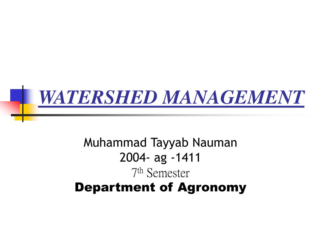 PPT - WATERSHED MANAGEMENT PowerPoint Presentation, free download - ID ...