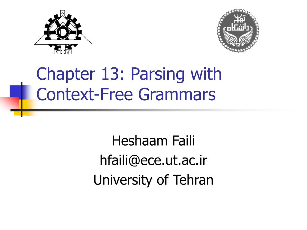 PPT - Chapter 13: Parsing with Context-Free Grammars PowerPoint ...