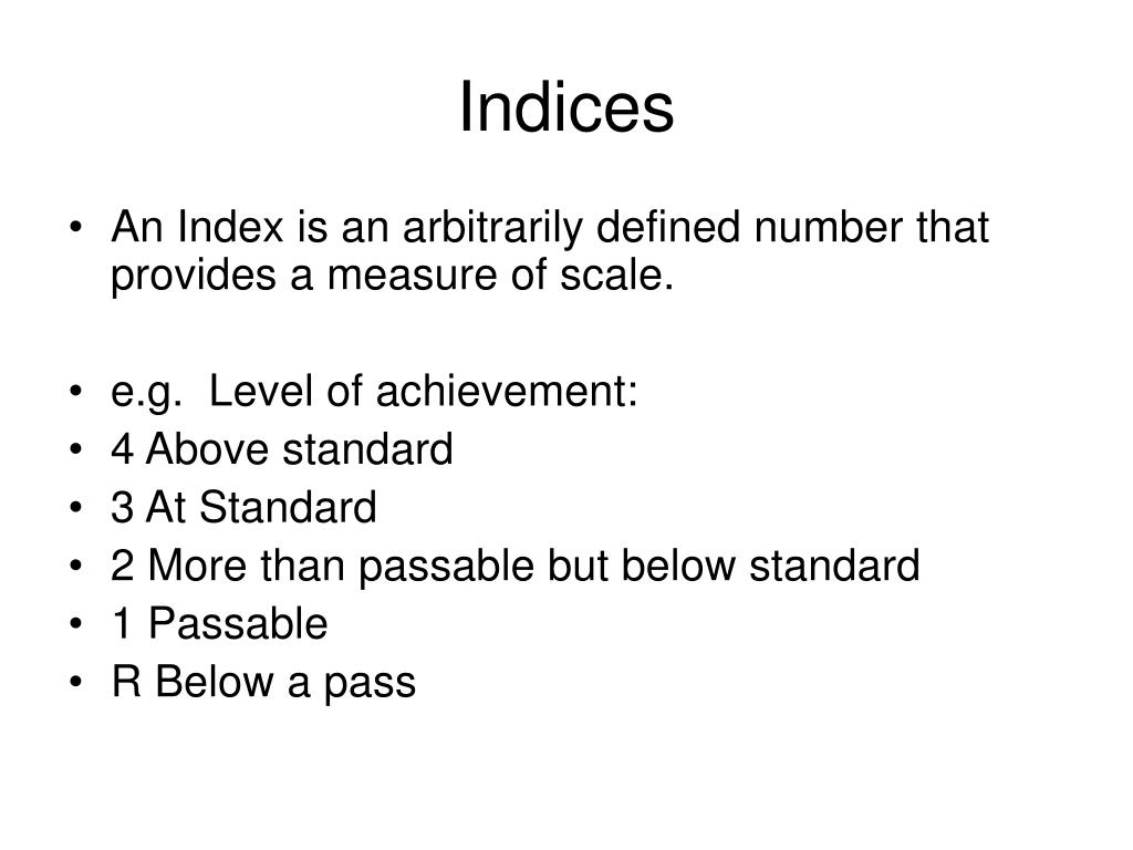 PPT - Indices PowerPoint Presentation, free download - ID:6348244
