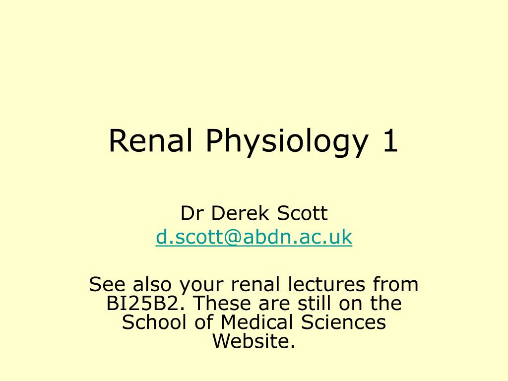 PPT - Renal Physiology 1 PowerPoint Presentation, free download - ID ...