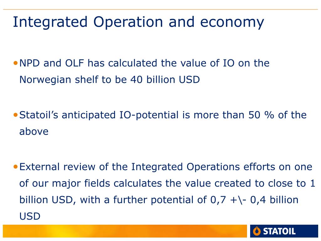 PPT - Integrated Operation and economy PowerPoint Presentation, free ...