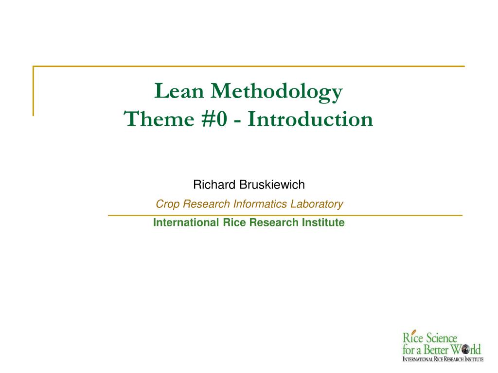 PPT - Lean Methodology Theme #0 - Introduction PowerPoint Presentation ...