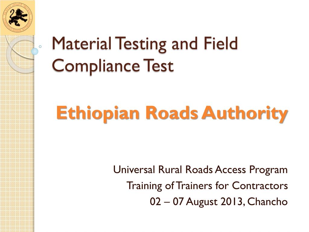 PPT - Material Testing and Field Compliance Test PowerPoint ...