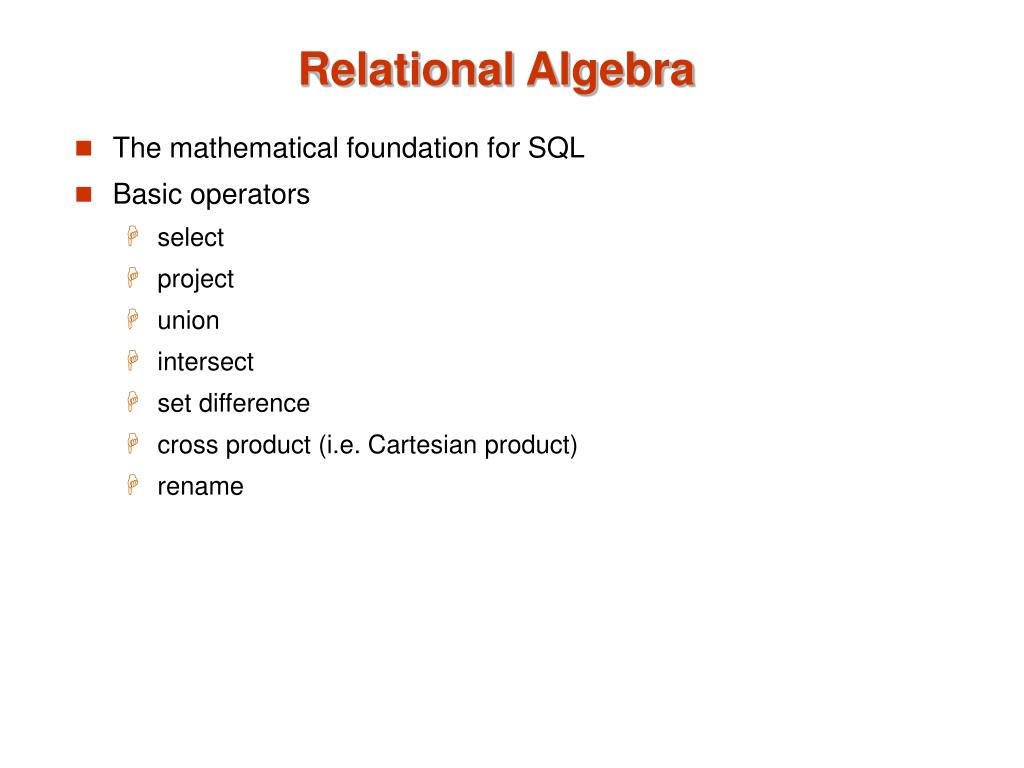 PPT - Relational Algebra PowerPoint Presentation, free download - ID ...