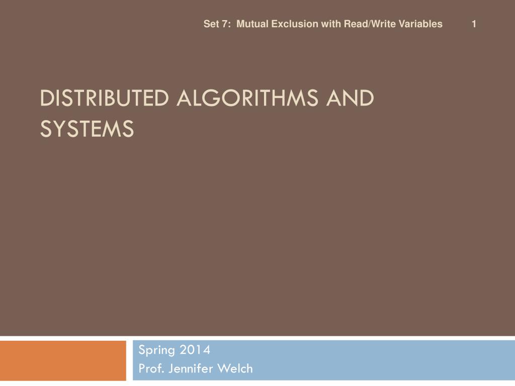 Ppt Distributed Algorithms And Systems Powerpoint Presentation Free