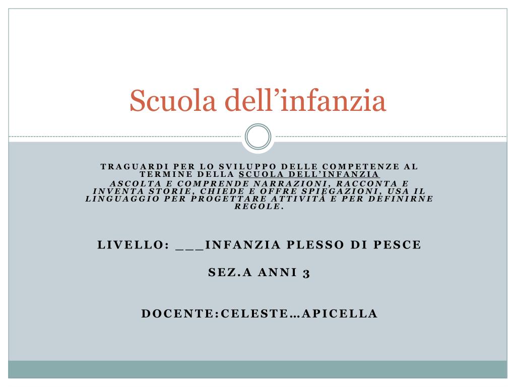 PPT - Scuola dell’infanzia PowerPoint Presentation, free download - ID ...