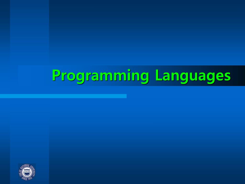 PPT - Programming Languages PowerPoint Presentation, free download - ID ...