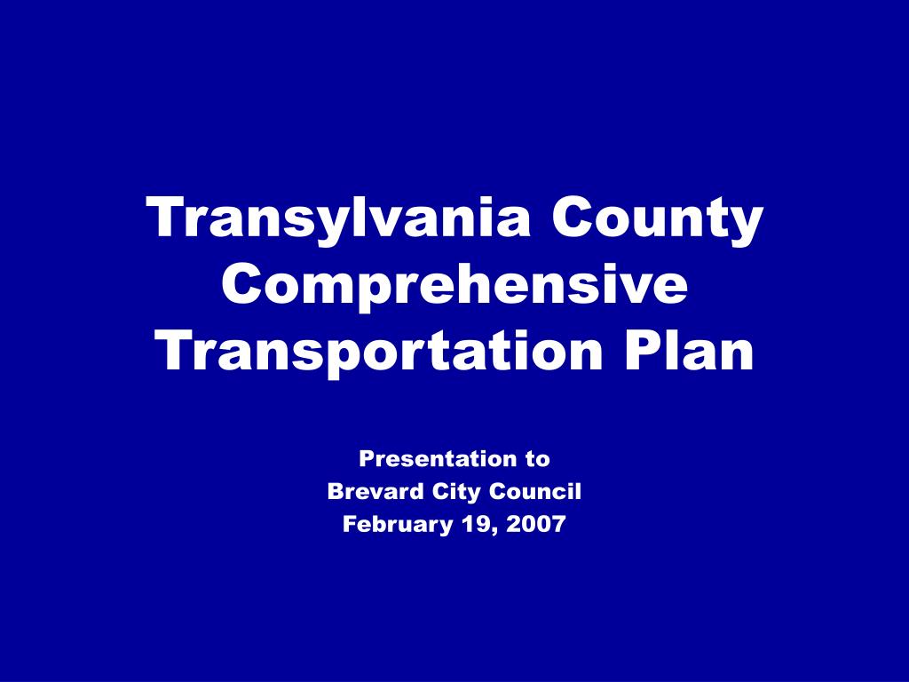 PPT - Transylvania County Comprehensive Transportation Plan PowerPoint ...