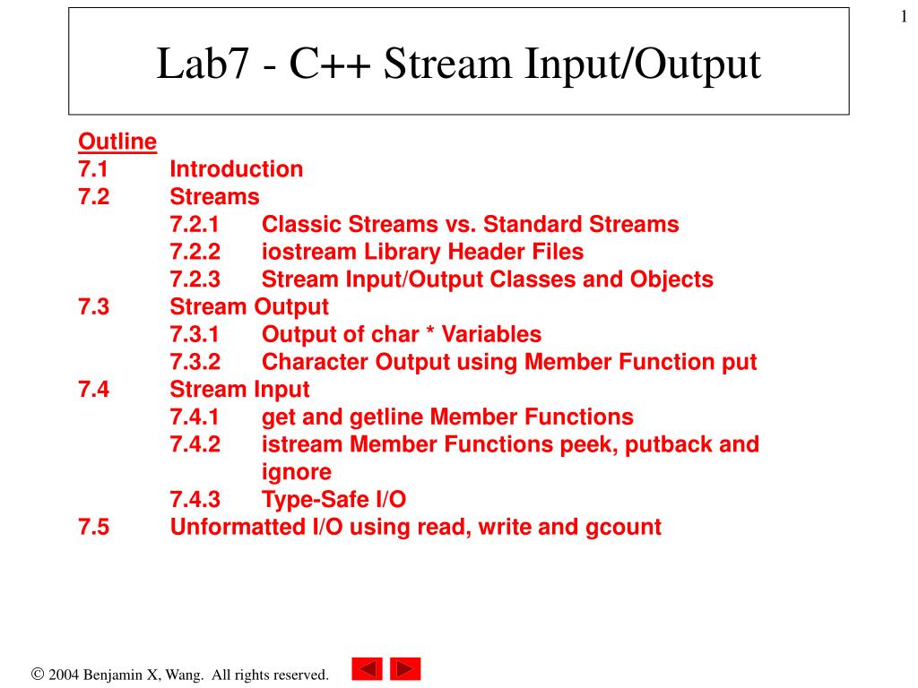 PPT - Lab7 - C++ Stream Input/Output PowerPoint Presentation, free download - ID:6379917