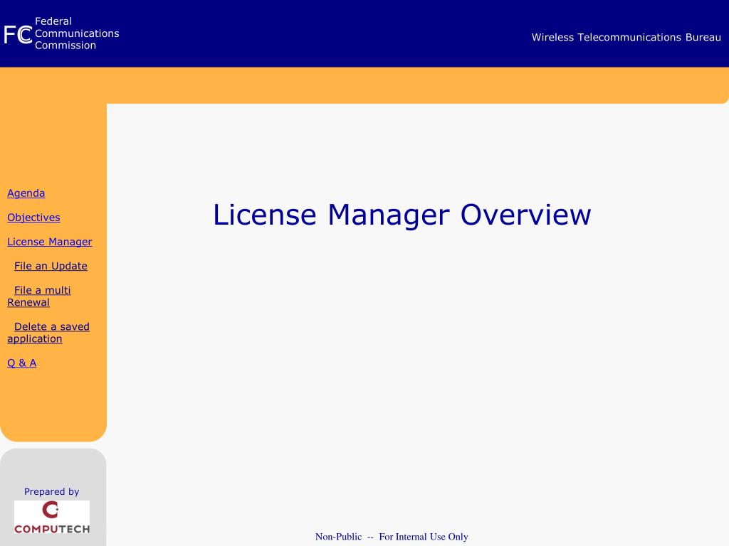 PPT - License Manager Overview PowerPoint Presentation, free download ...
