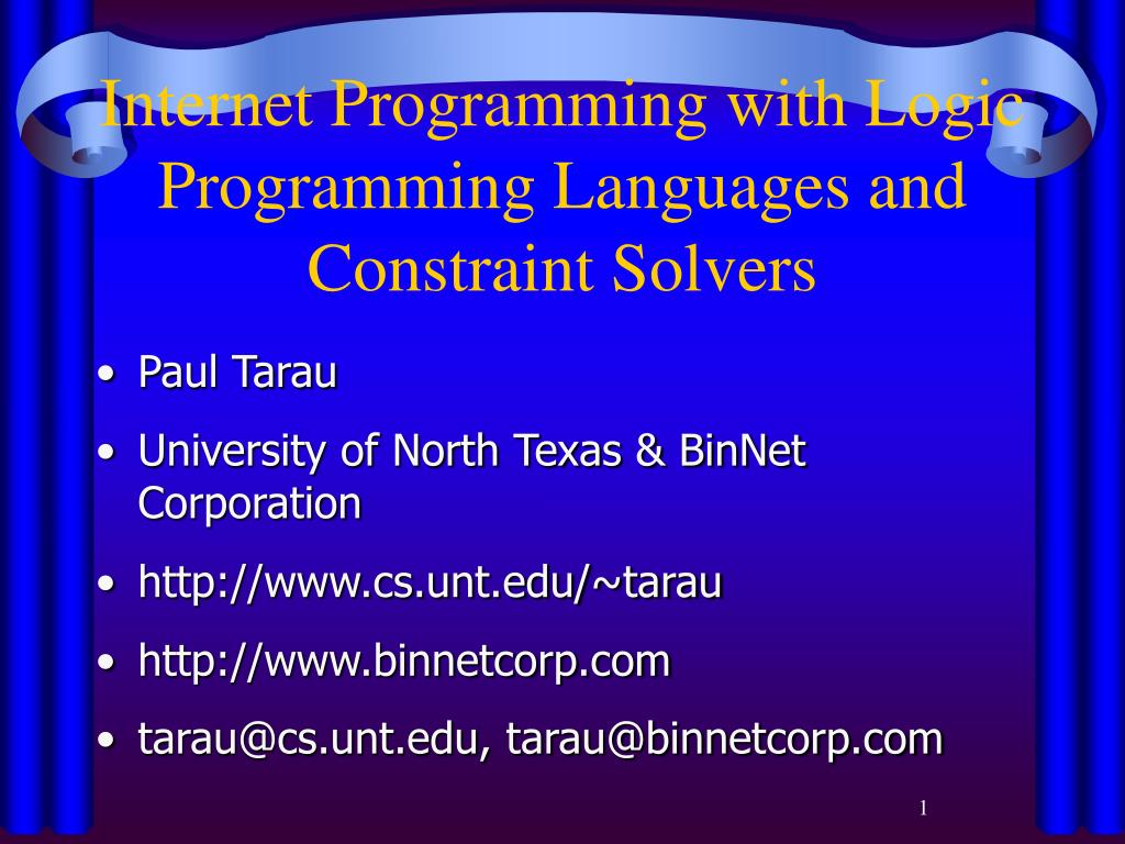 PPT - Internet Programming with Logic Programming Languages and ...