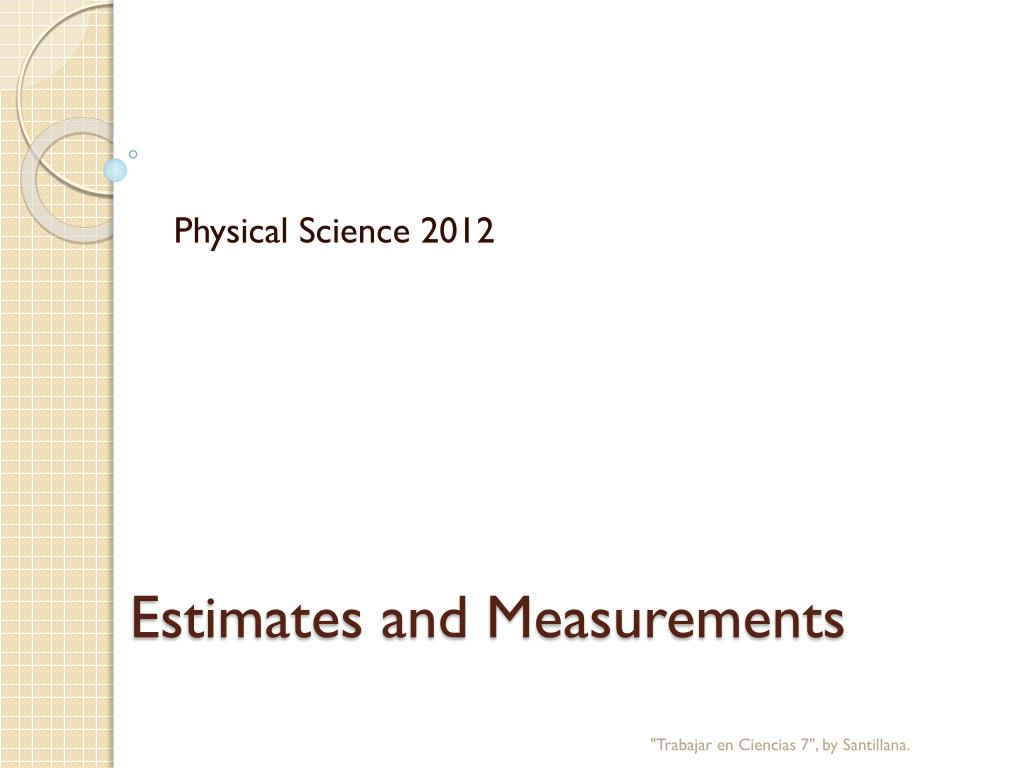 PPT - Estimates and Measurements PowerPoint Presentation, free download ...