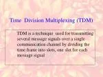 PPT - Chapter 3 Time Division Multiplexing The concept of T ime ...