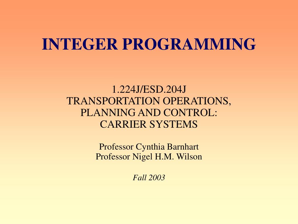PPT - INTEGER PROGRAMMING PowerPoint Presentation, free download - ID ...