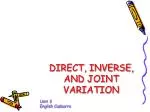 PPT - Joint and Combined Variation PowerPoint Presentation, free ...