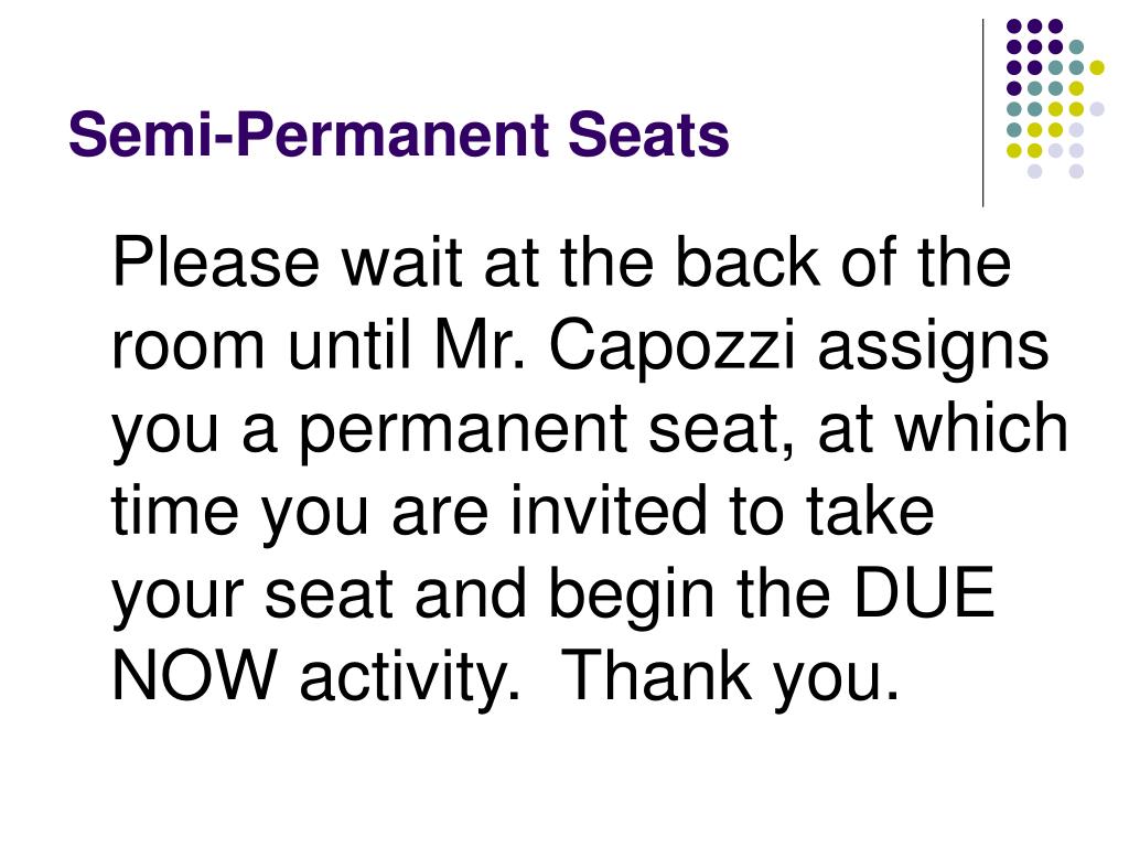 PPT - Semi-Permanent Seats PowerPoint Presentation, free download - ID ...