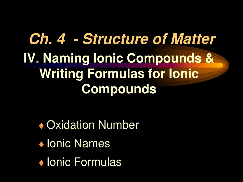 PPT - Ch. 4 - Structure of Matter PowerPoint Presentation, free ...
