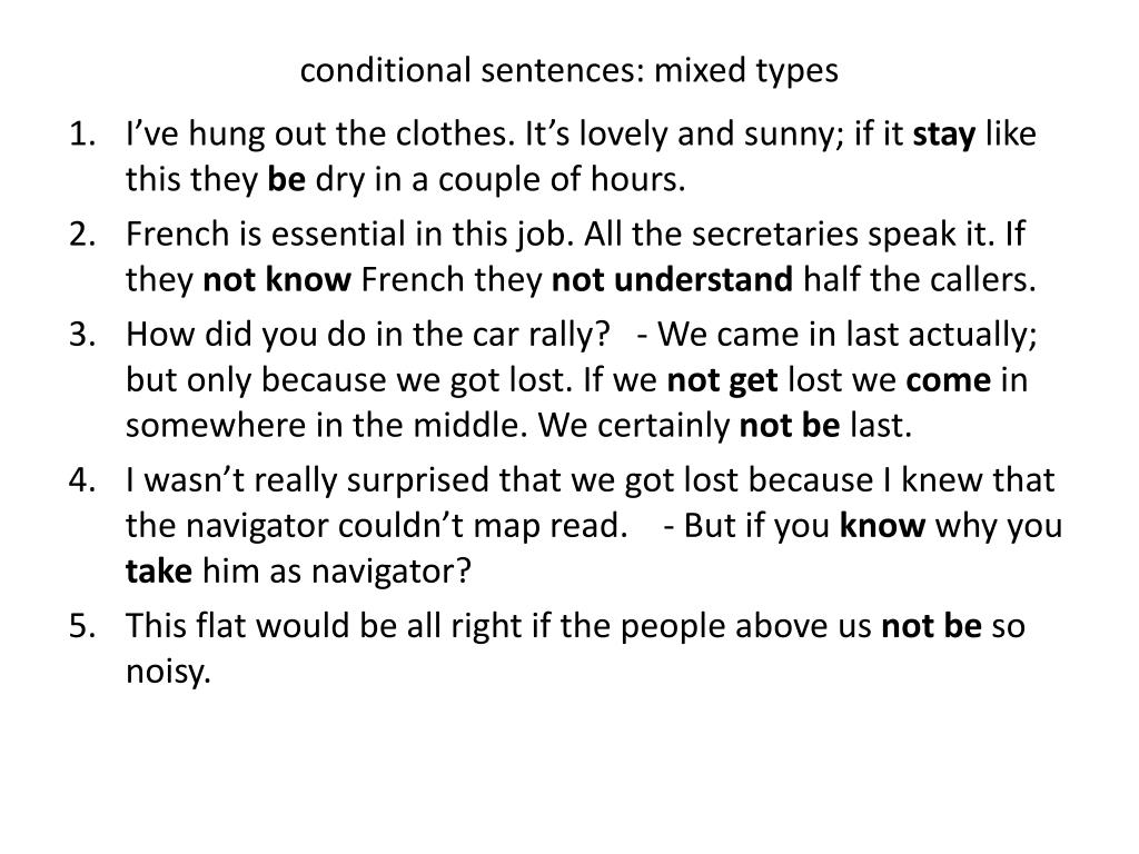 PPT - conditional sentences: mixed types PowerPoint Presentation, free ...
