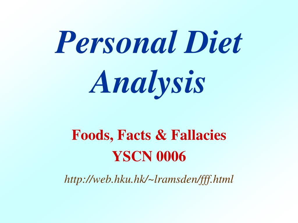 PPT - Personal Diet Analysis PowerPoint Presentation, free download ...